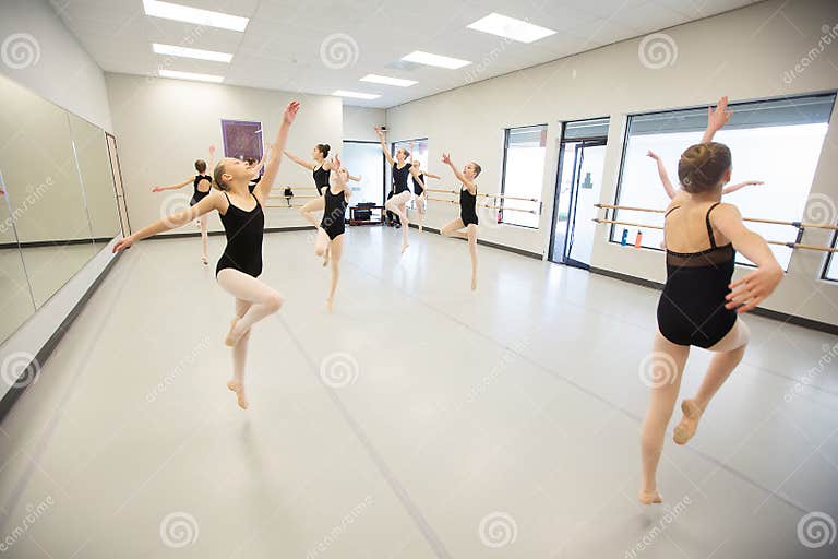 Group of Ballet Dancers in Studio Stock Photo - Image of practice ...