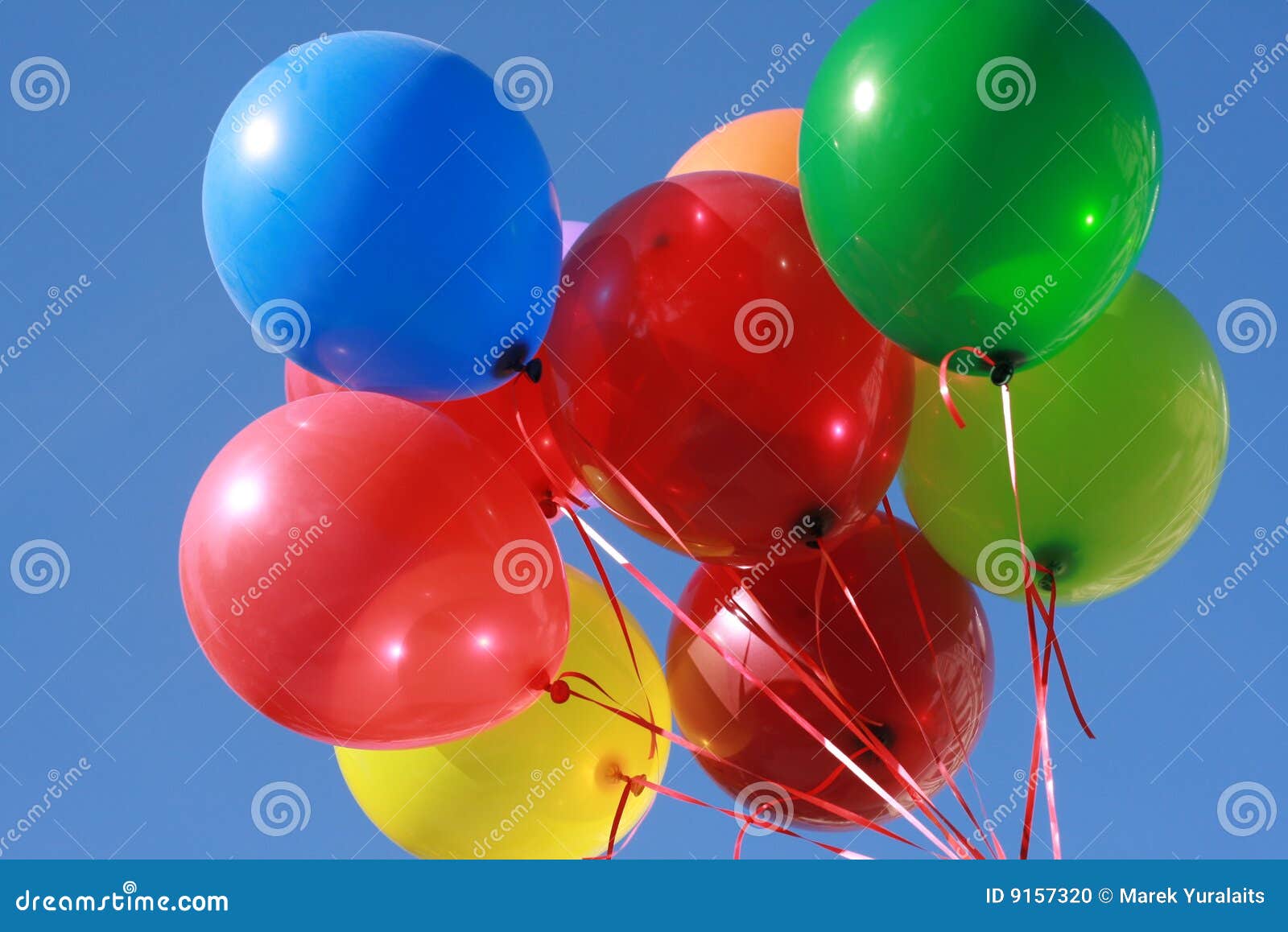 Group of balloons stock photo. Image of shiny, group, yellow - 9157320