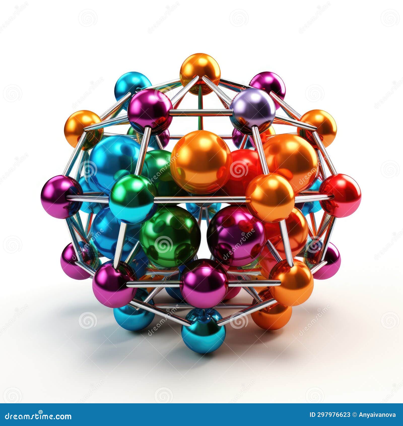 A Group of Balls and a Metal Structure, Clipart on White Background ...