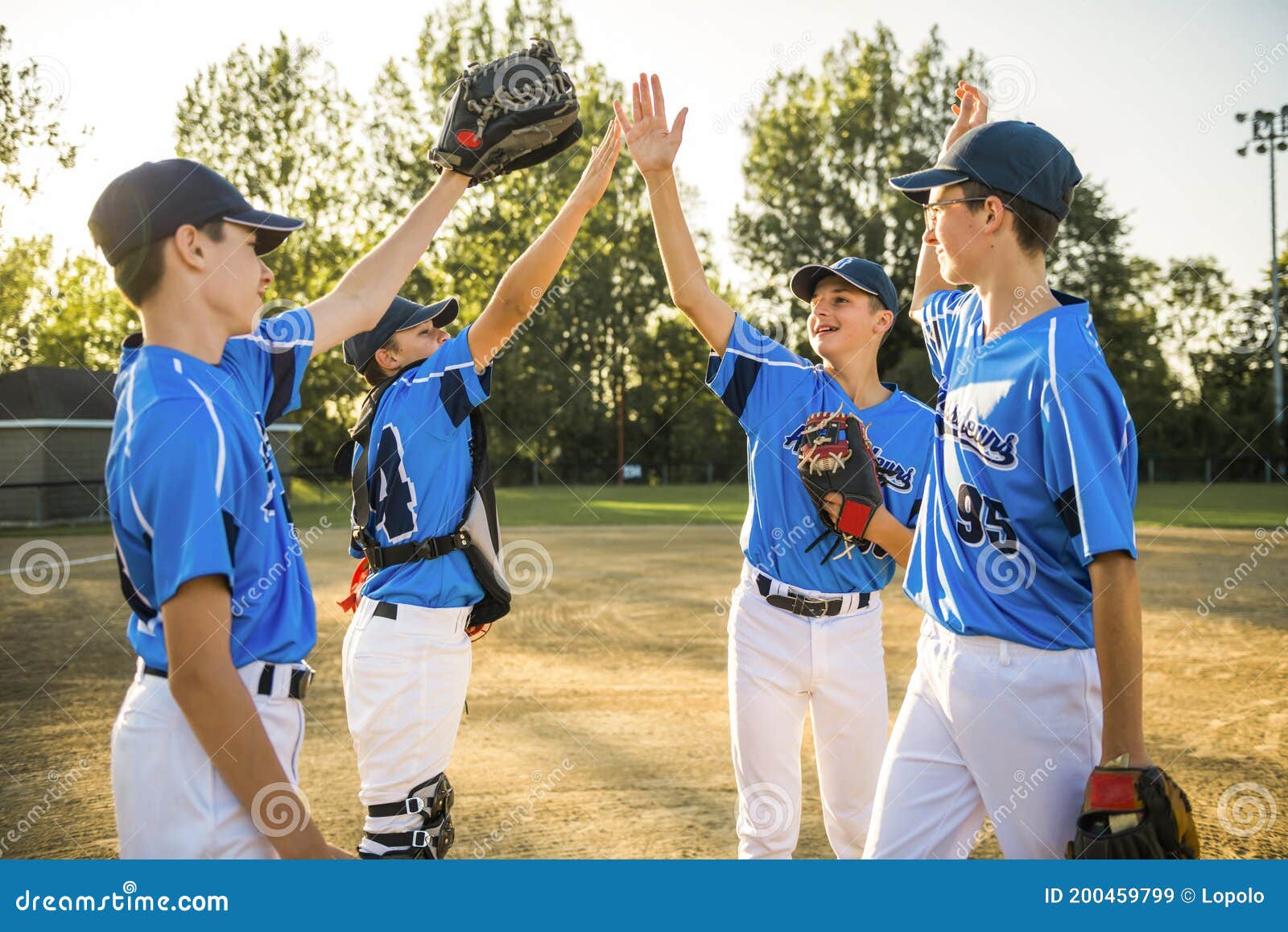 Group of Baseball Players Standing Together on the Playground Stock ...