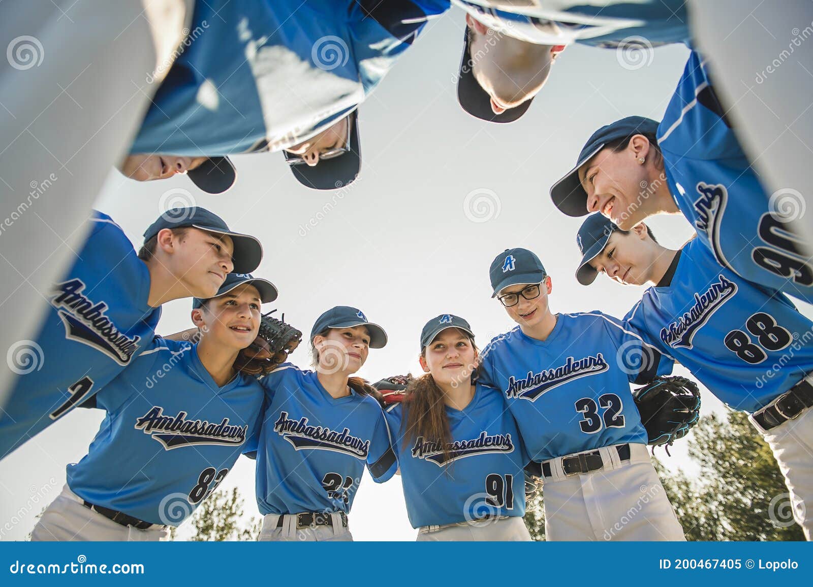 Group of Baseball Players Standing Together on the Playground Stock ...
