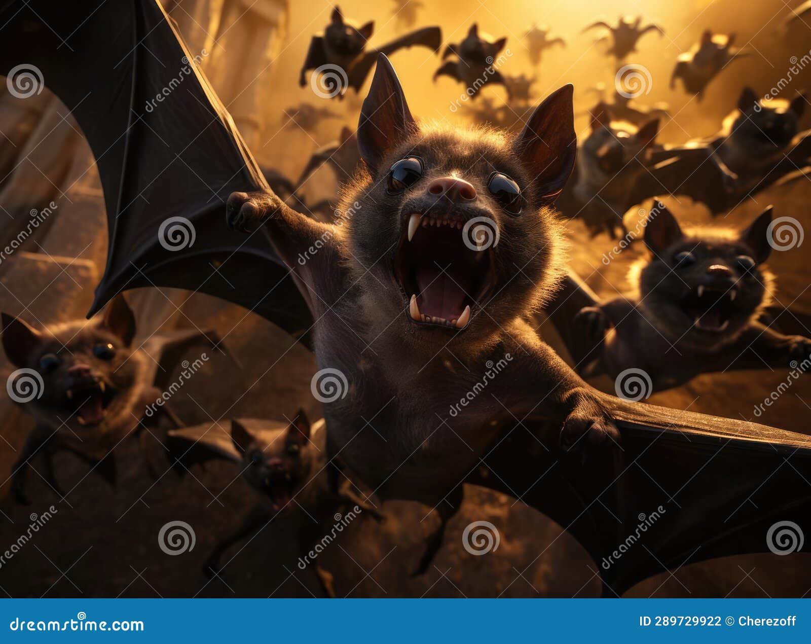 A Group of Bats Looking at the Camera Stock Illustration - Illustration ...