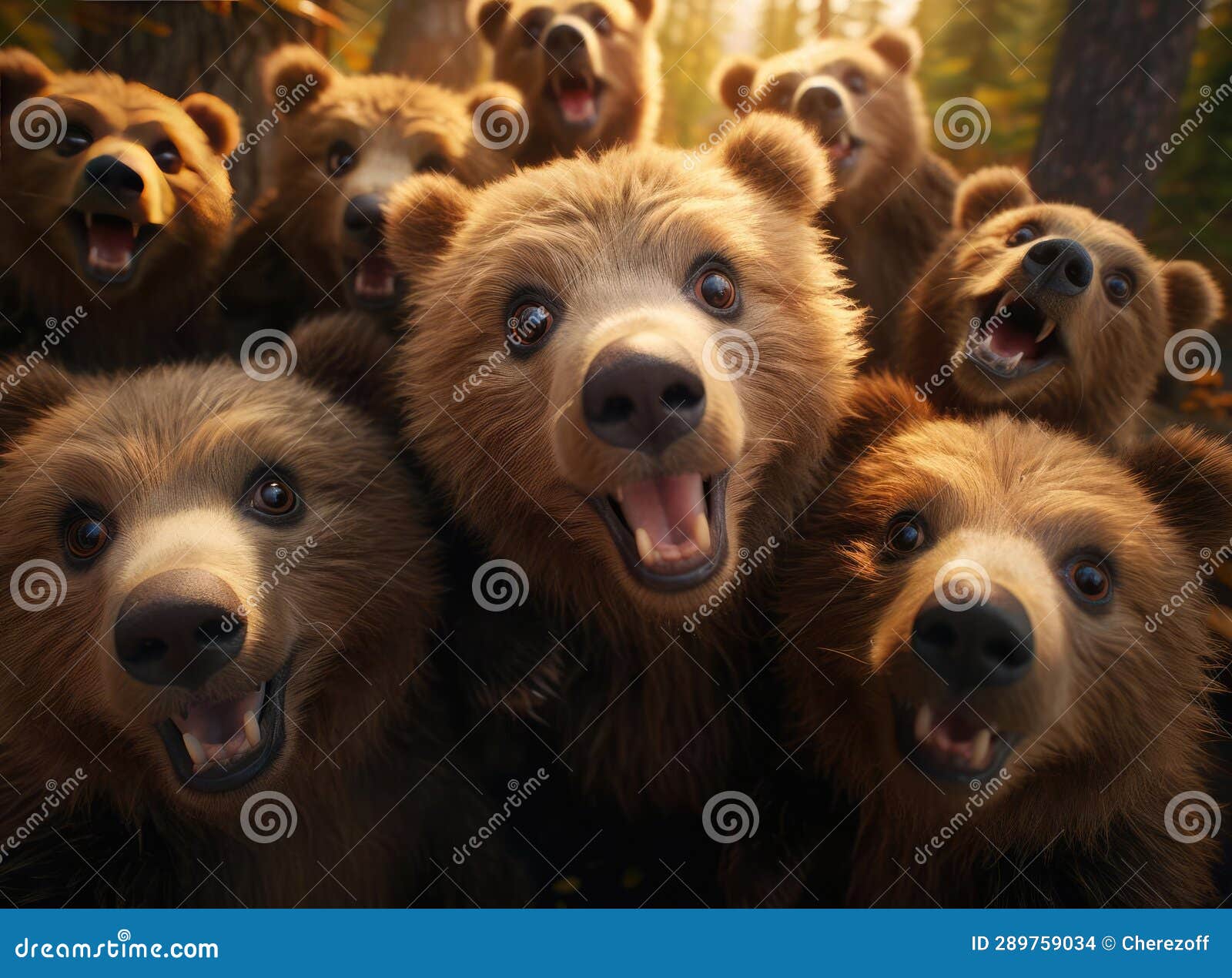 A Group of Bear Cubs Looking at the Camera Stock Photo - Image of cubs ...