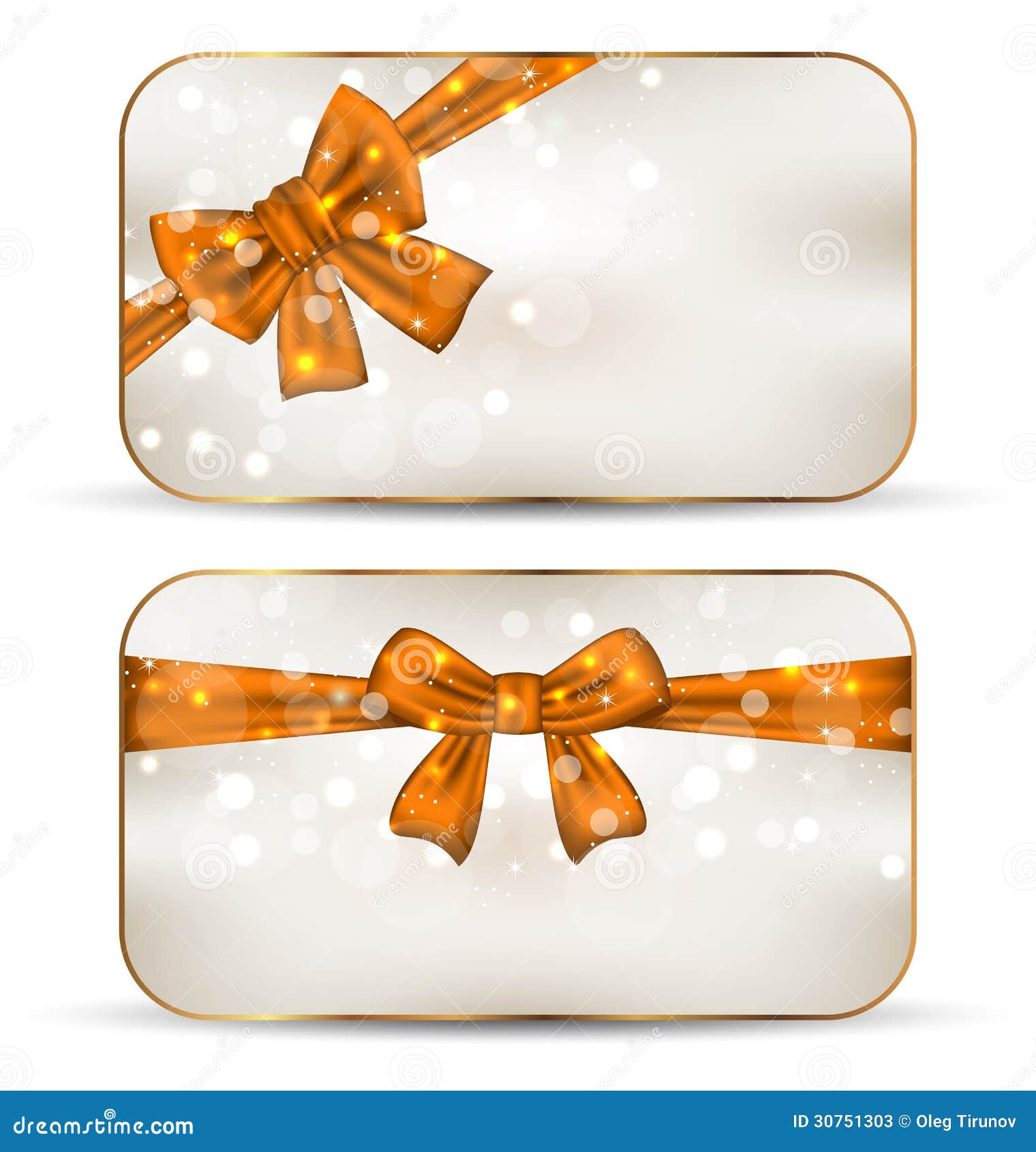 Group of Beautiful Cards with Gift Bows Stock Vector - Illustration of ...