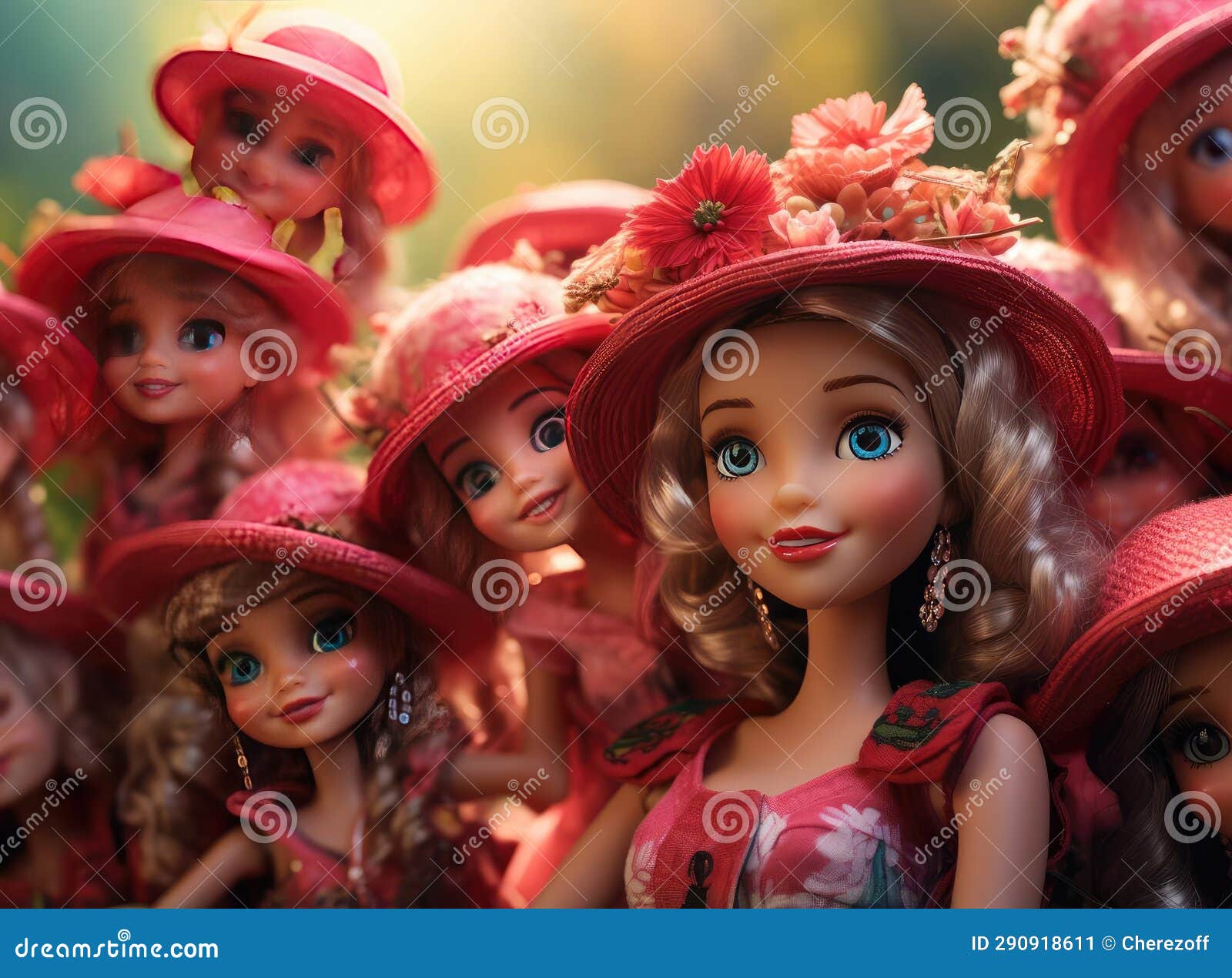 A group of beautiful dolls stock image. Image of people - 290918611