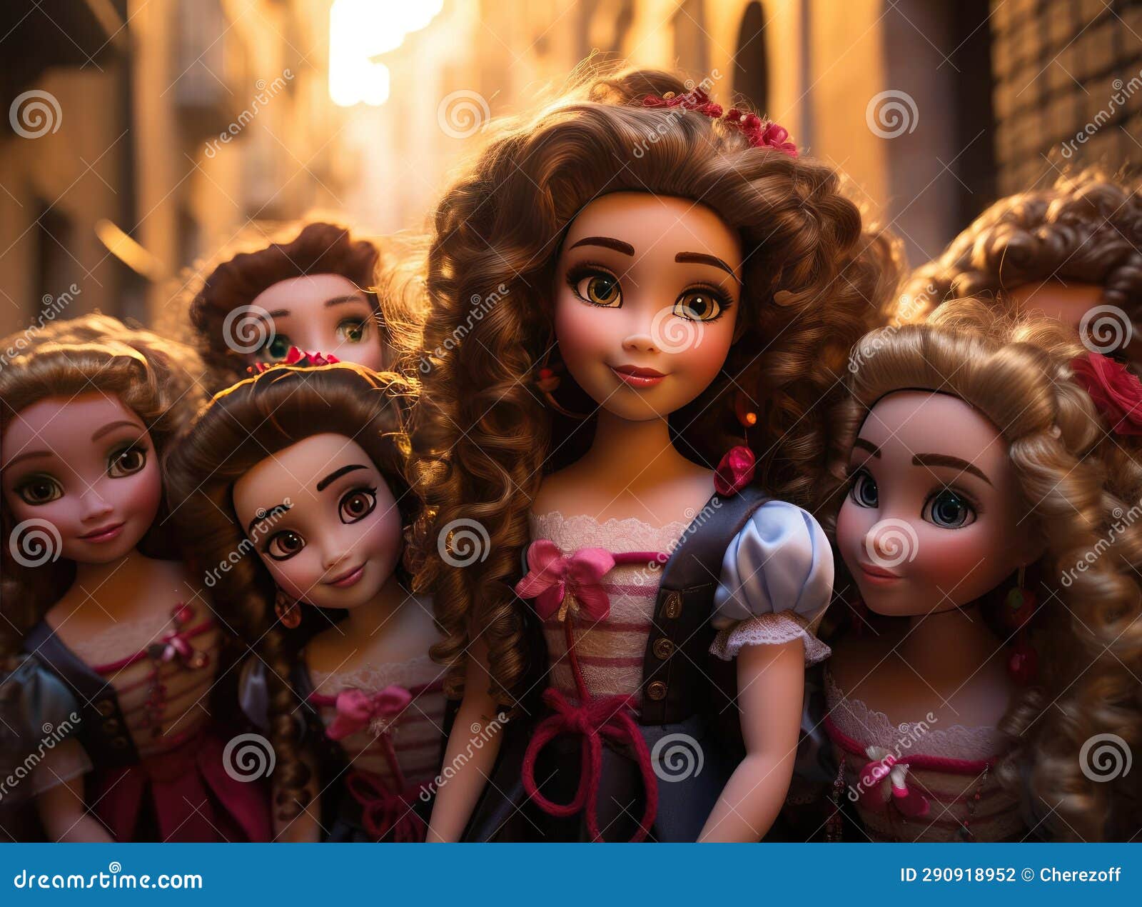 A group of beautiful dolls stock photo. Image of dolls - 290918952