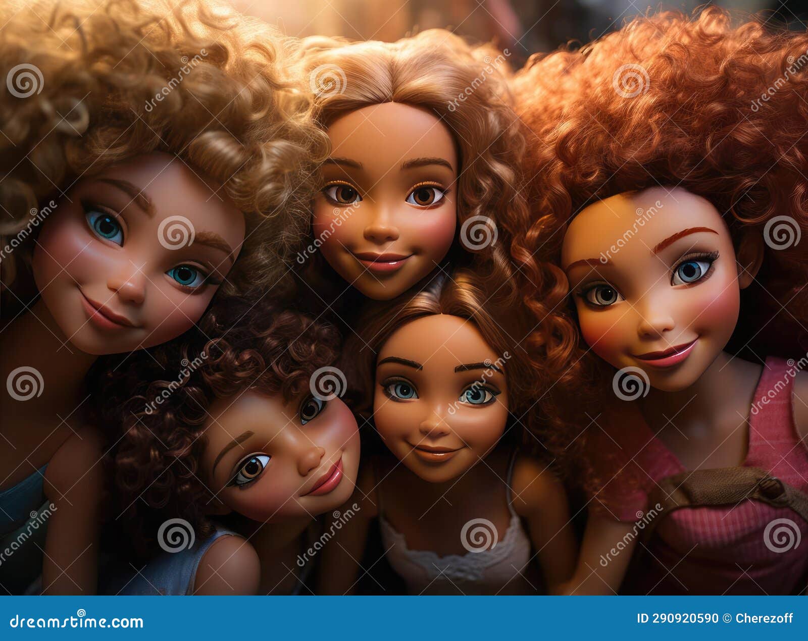 A group of beautiful dolls stock photo. Image of casual - 290920590