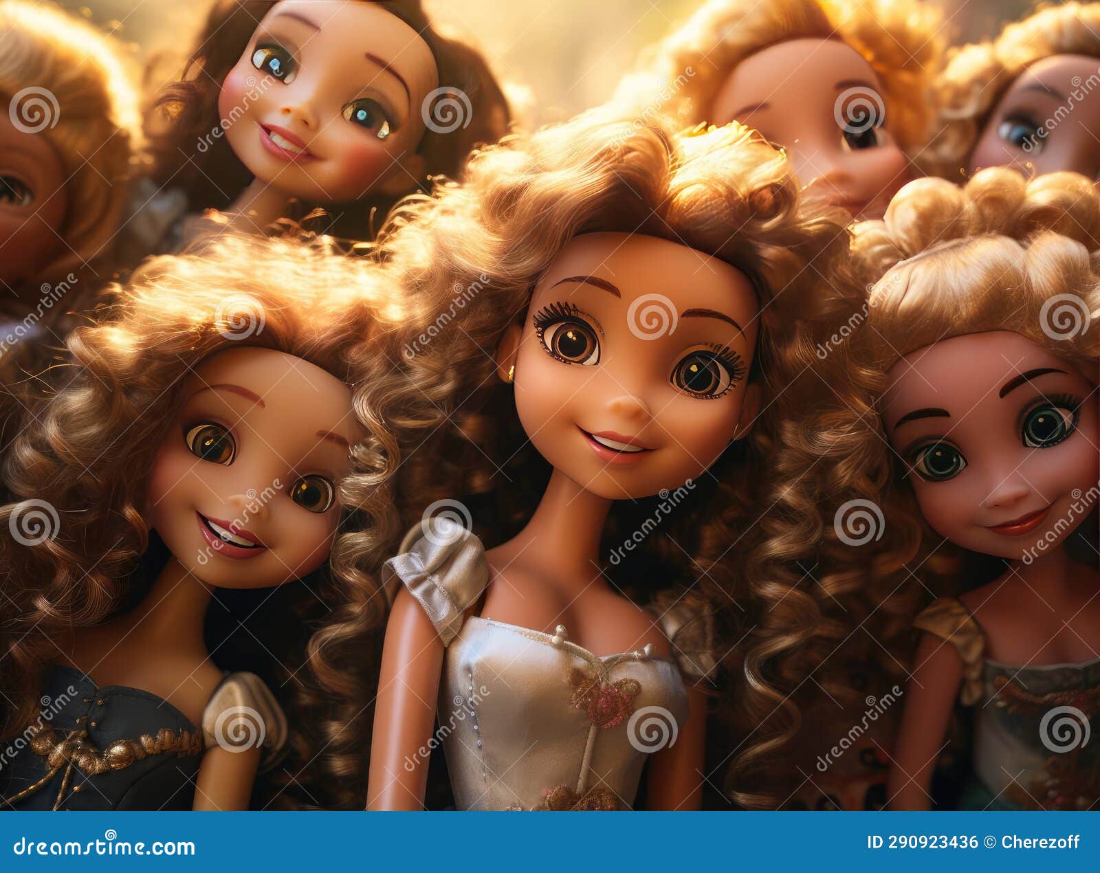 A group of beautiful dolls stock photo. Image of friendship - 290923436