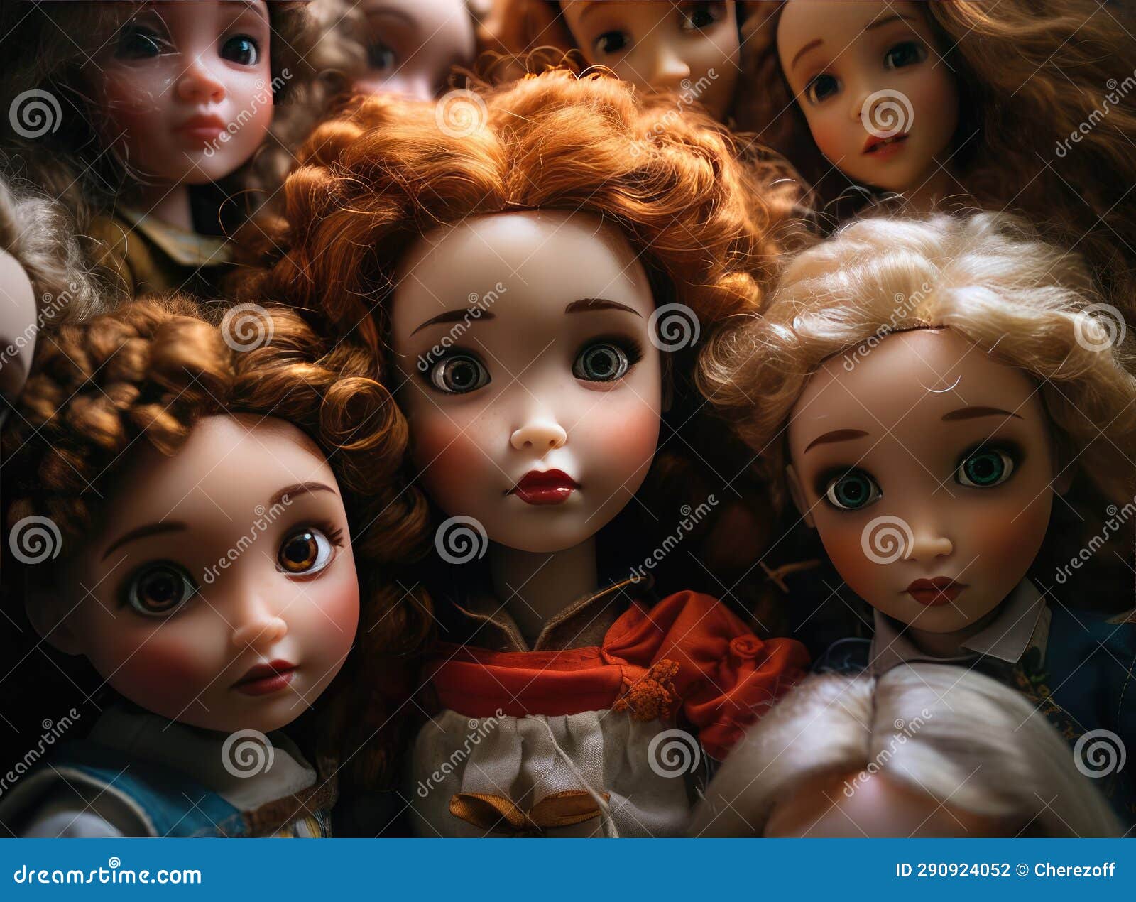 A group of beautiful dolls stock photo. Image of happiness - 290924052