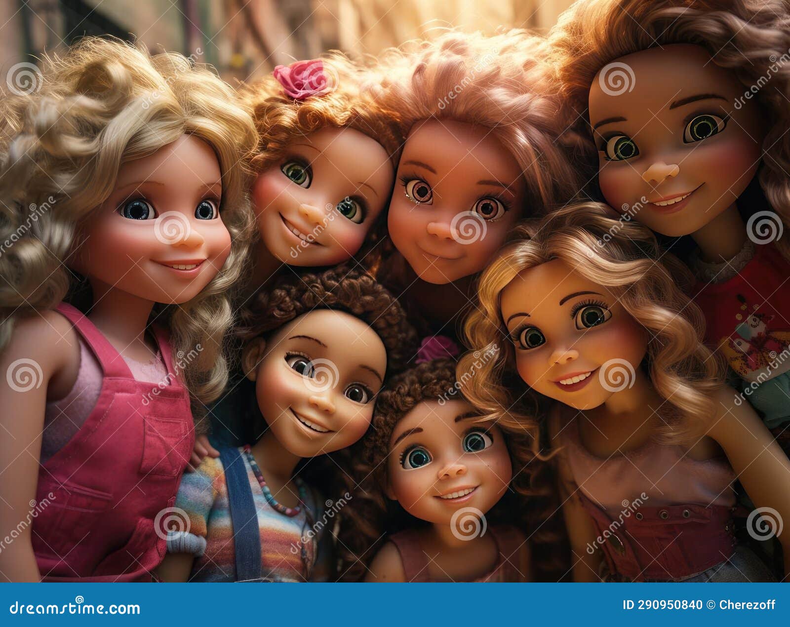 A group of beautiful dolls stock photo. Image of beauty - 290950840