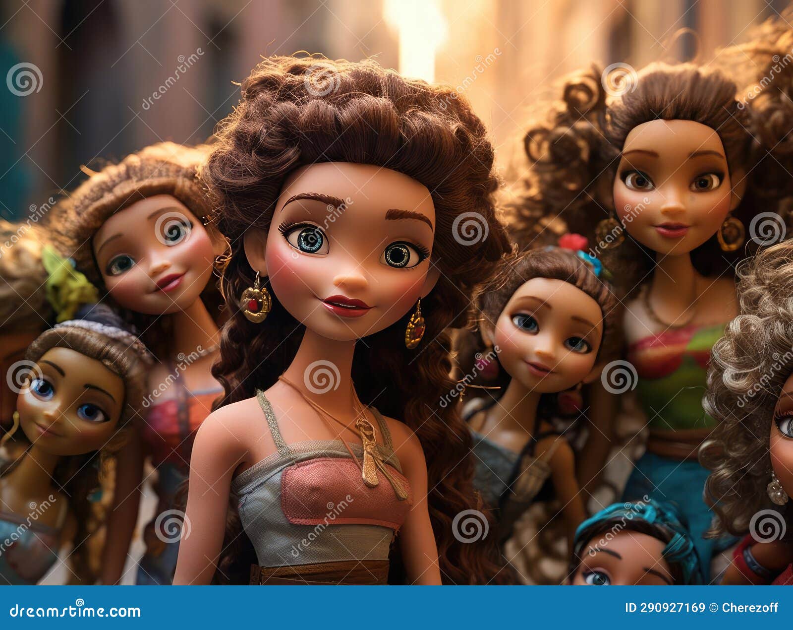 A group of beautiful dolls stock image. Image of barbie - 290927169