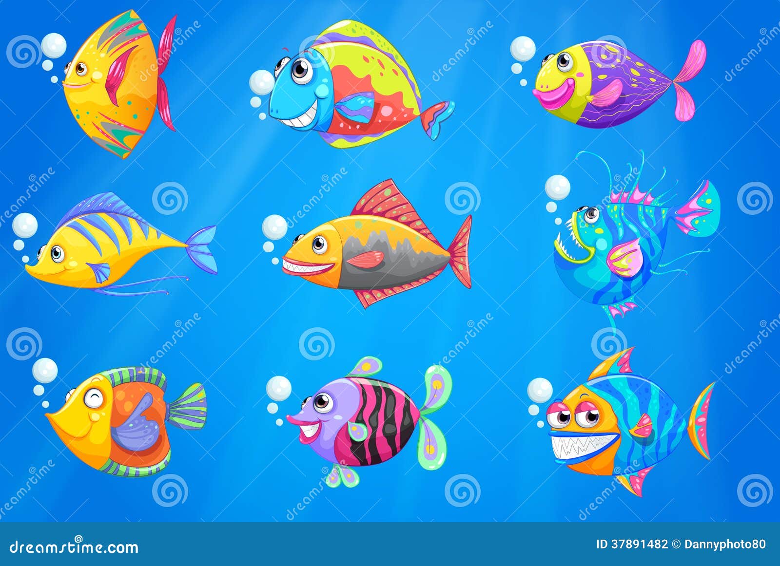 A Group of Beautiful Fishes Under the Sea Stock Vector - Illustration ...