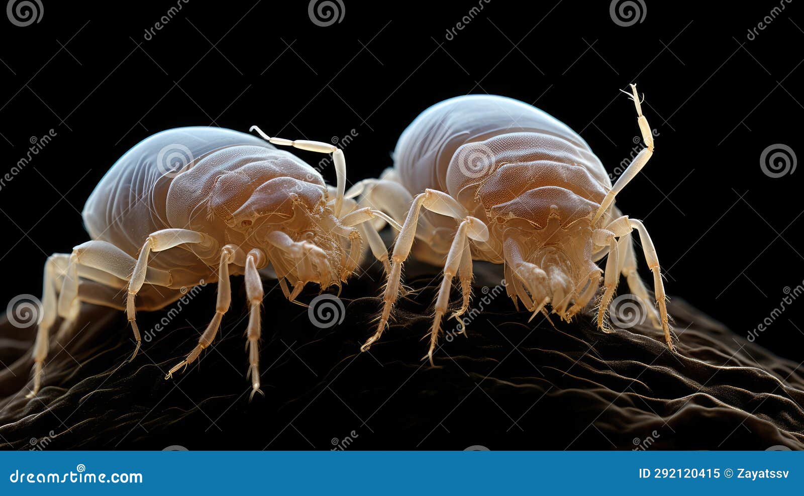 Group of Bed Mites Closeup Macro Stock Illustration - Illustration of ...