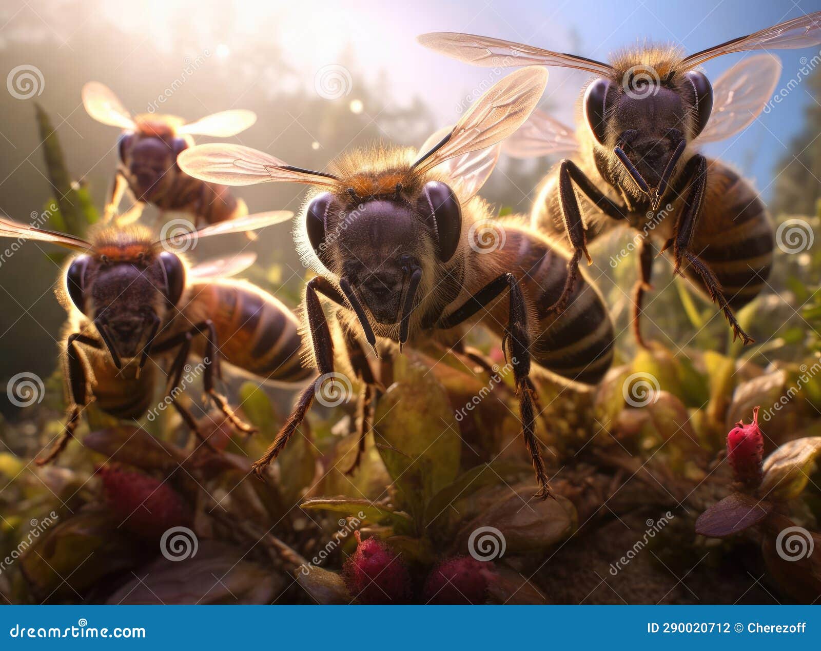 A group of bees at work stock photo. Image of wild, nature - 290020712