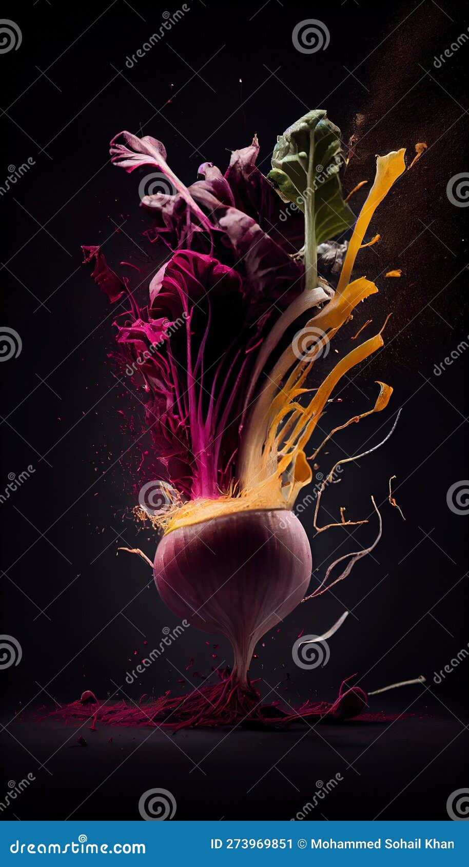 Group of Beet Root Vegetable Creatively Falling-Dripping Flying or ...