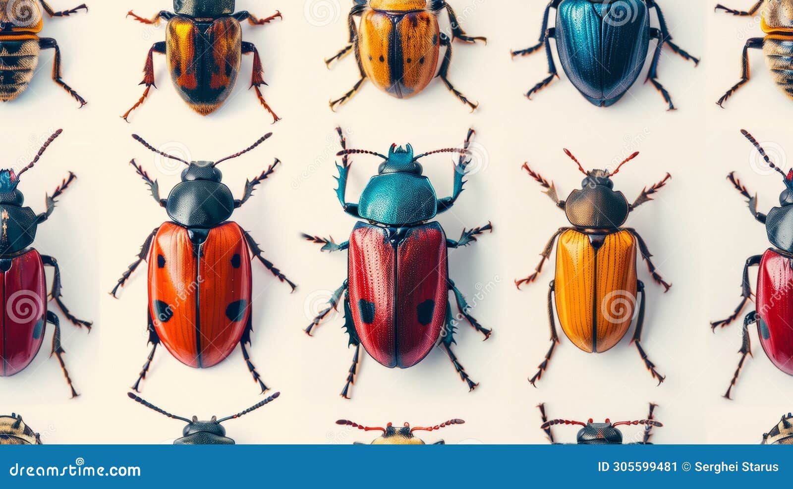 A Group of Beetles are Shown in Various Colors and Sizes, AI Stock Image - Image of vibrant ...