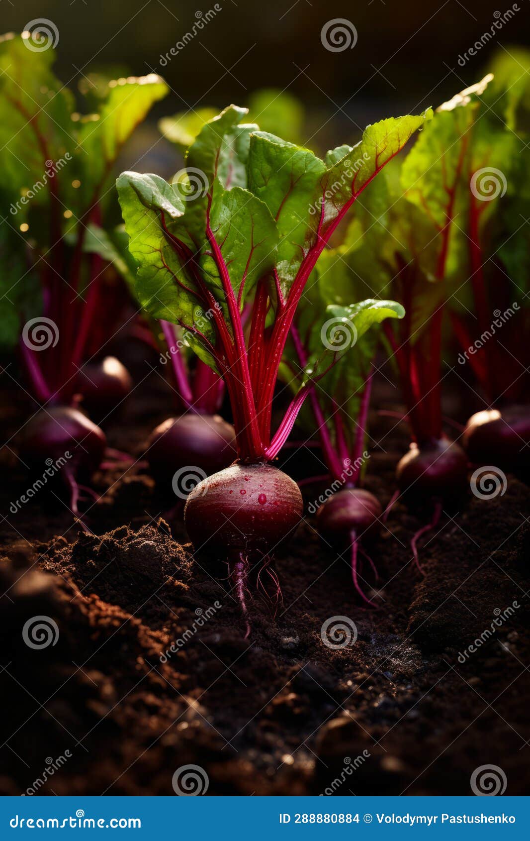 Group of Beets Growing in the Dirt with Leaves. Generative AI Stock ...
