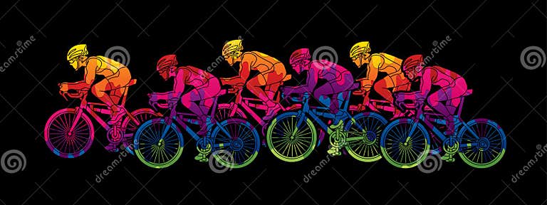 Group of Bicycle Racing Graphic Vector Stock Vector - Illustration of ...