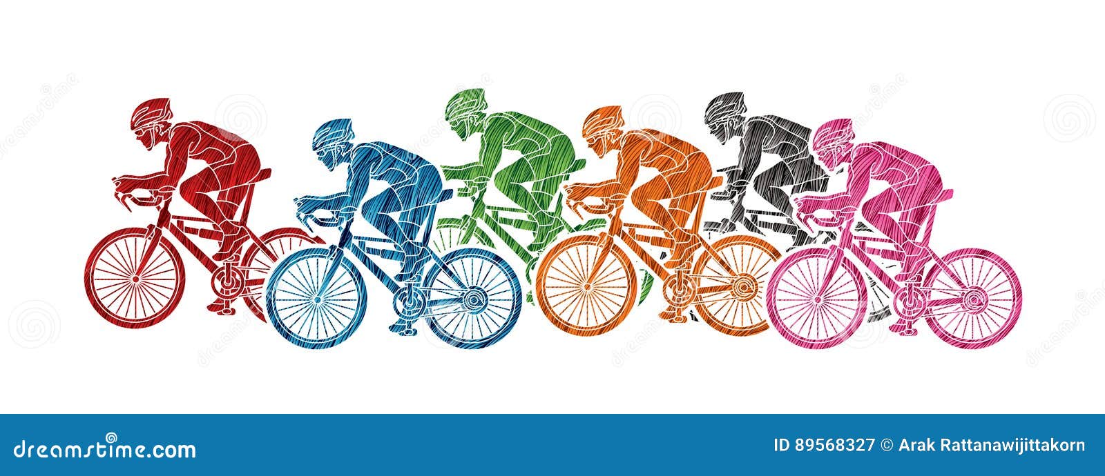 Group of Bicycle Racing Graphic Vector Stock Vector - Illustration of ...