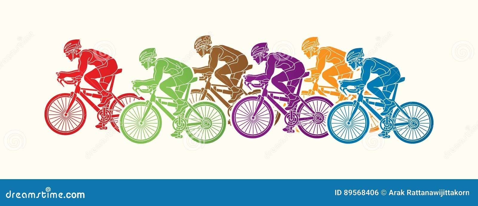 Group of Bicycle Racing Graphic Vector Stock Vector - Illustration of ...