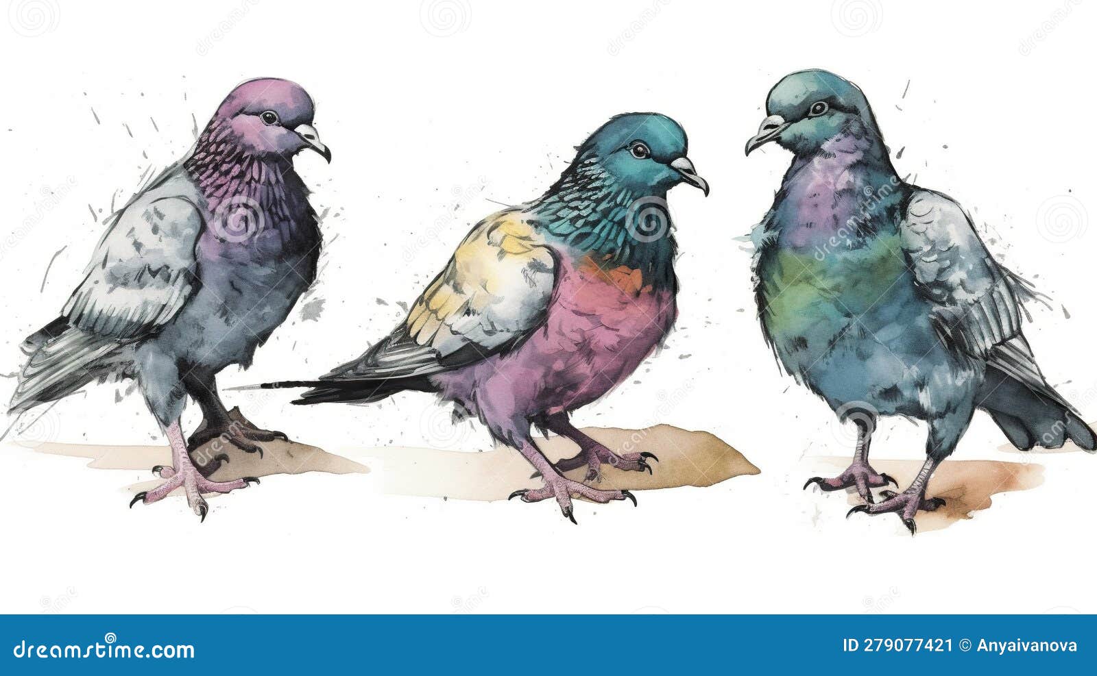 A Group of Birds Standing Next To Each Other. Generative AI Image ...