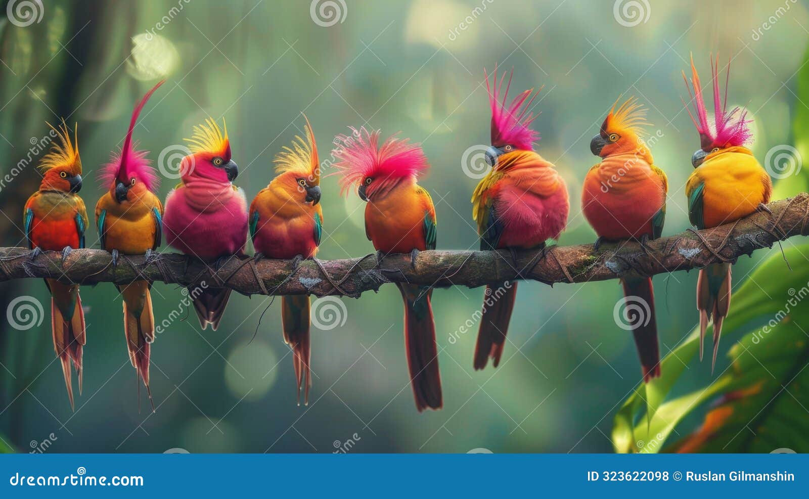 Group of Birds on Tree Branch Stock Photo - Image of animal, birds ...
