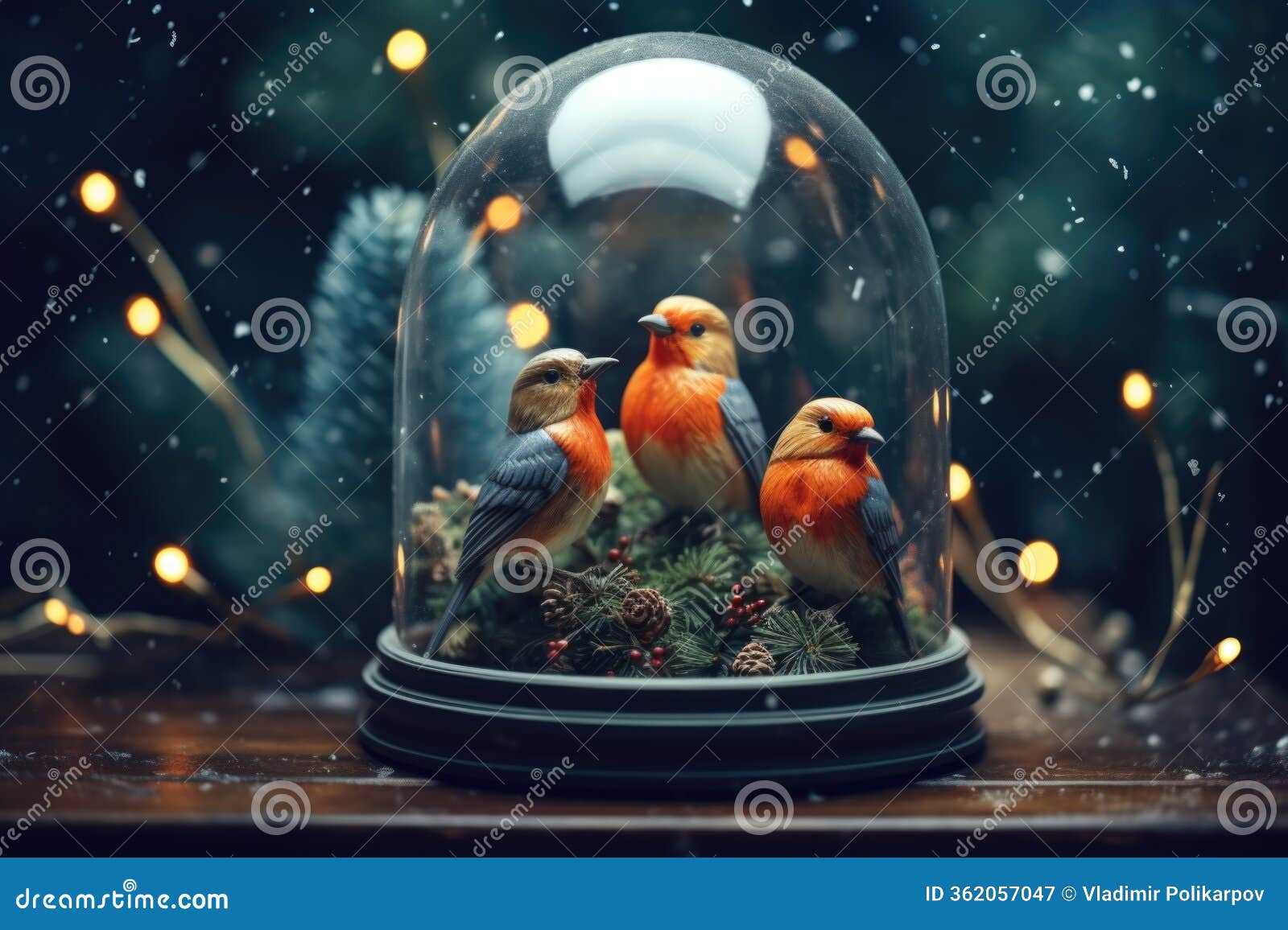 Group of Birds Under a Glass Dome, Suitable for Various Design Projects ...