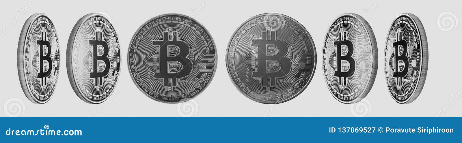 Group of Bitcoin Cryptocurrency Isolated on White Stock Image - Image ...