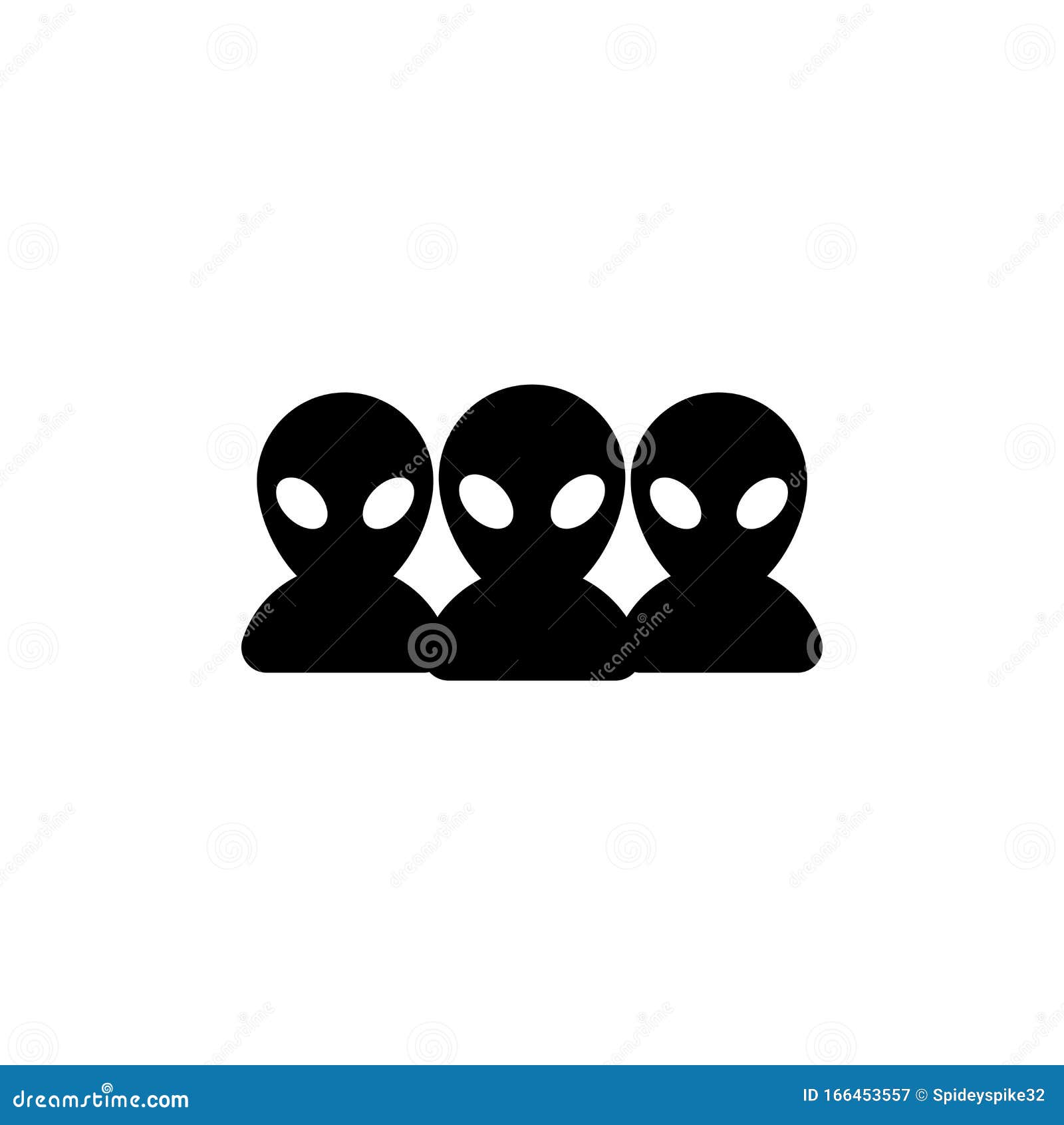 A Group of the Black Alien. Vector Illustration Stock Illustration ...