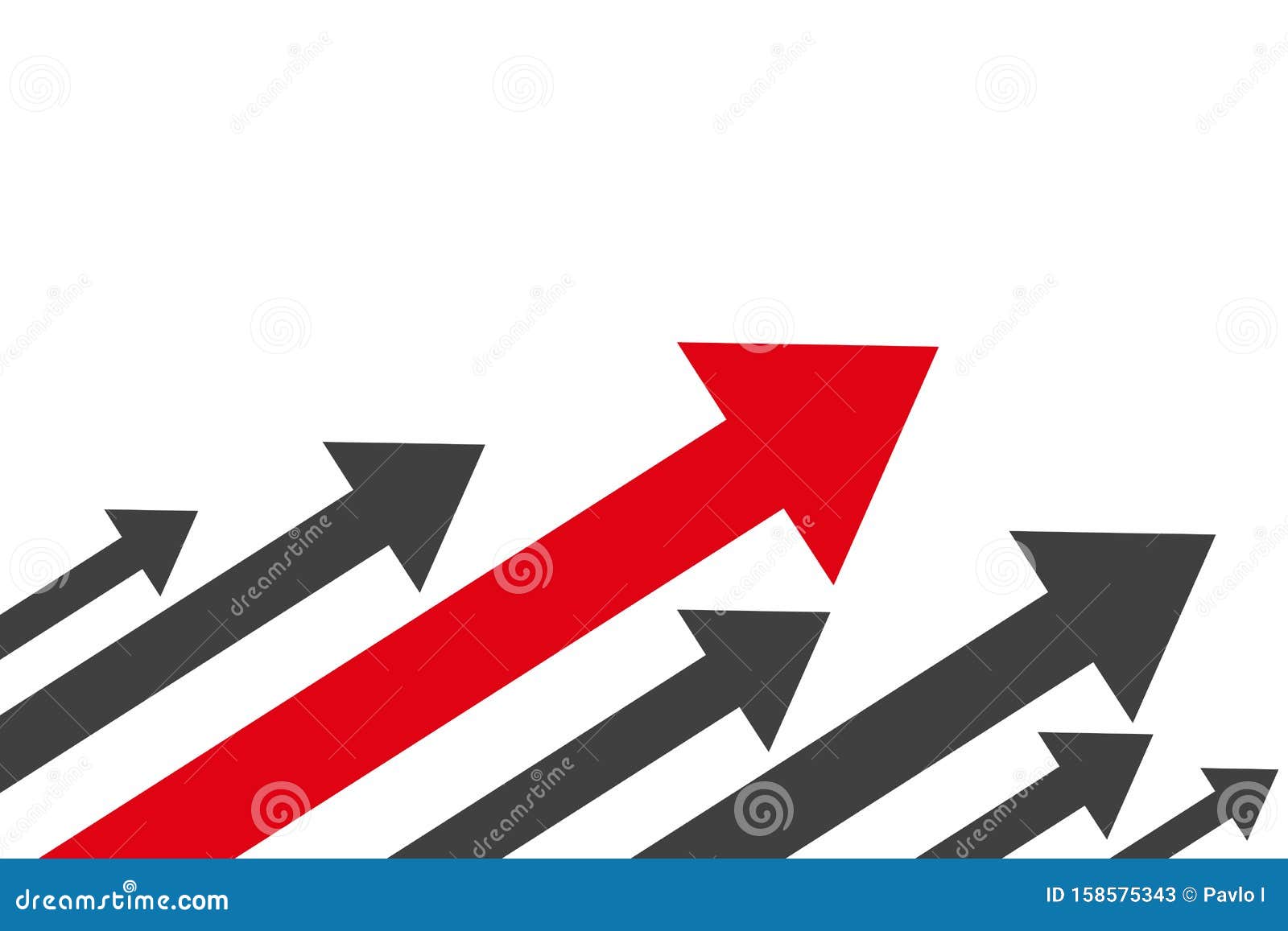 Group Black Arrows and One Red Directed Upwards - Vector Stock ... Group Black Arrows and One Red Directed Upwards - Vector Stock ...