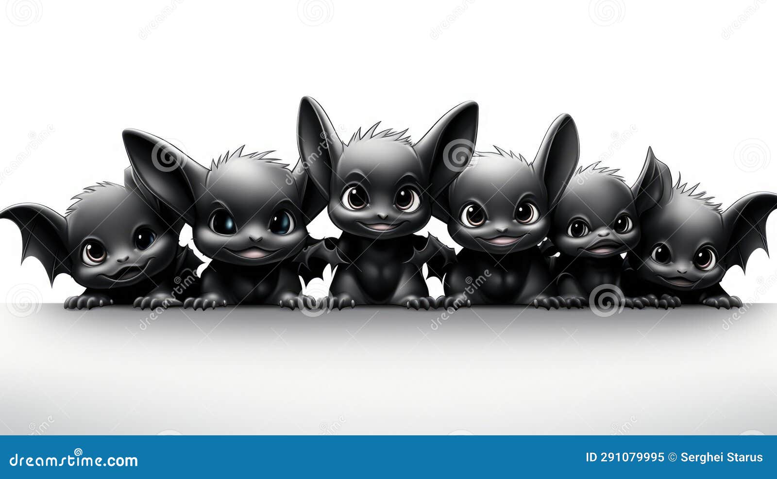 A Group of Black Bats Sitting on a White Background, AI Stock ...