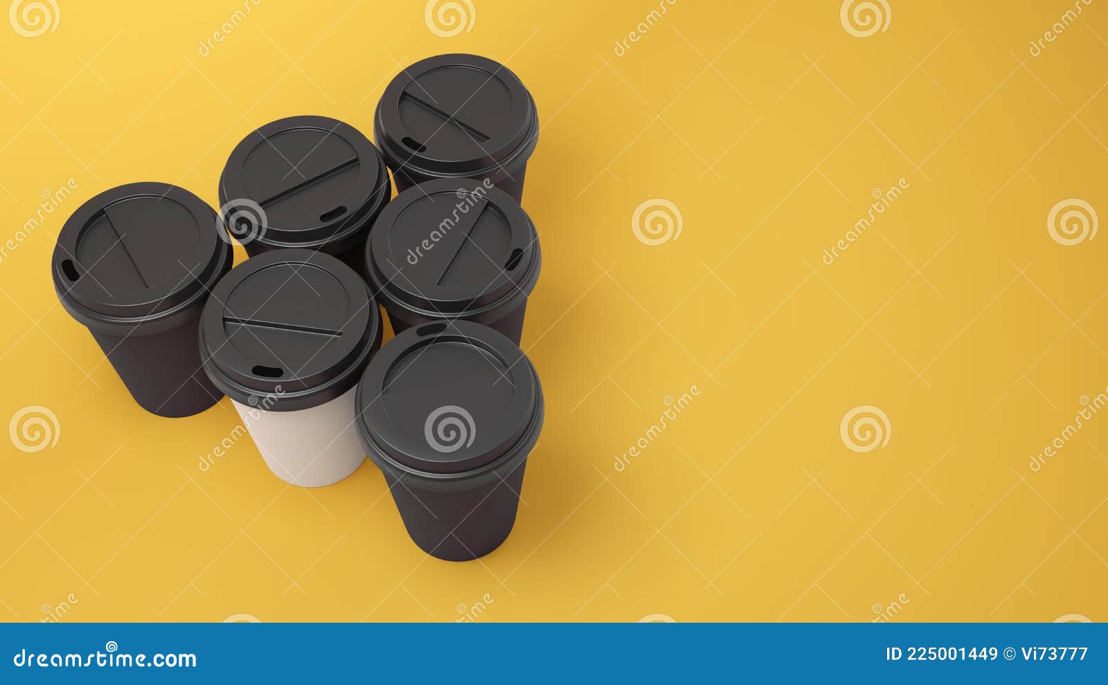 A Group of Black Paper Cups of Coffee Standing in the Form of a ...
