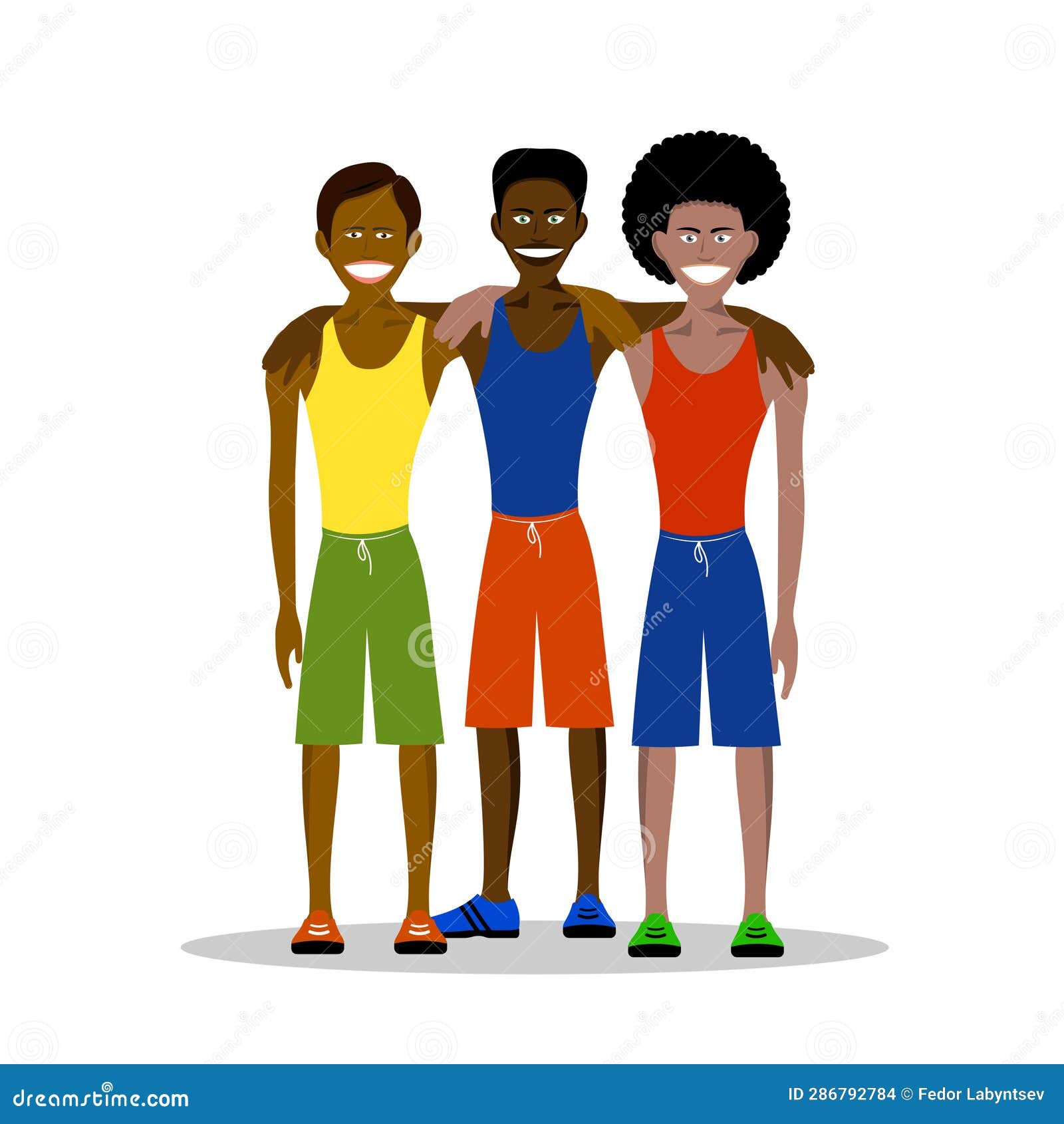 Group of Black People Vector Illustration Stock Vector - Illustration ...