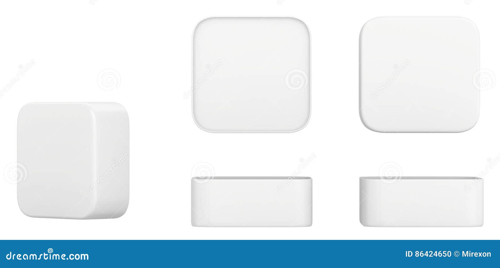 Group of Blank Boxes. Retail Package Mockup Set. Isolated on White ...