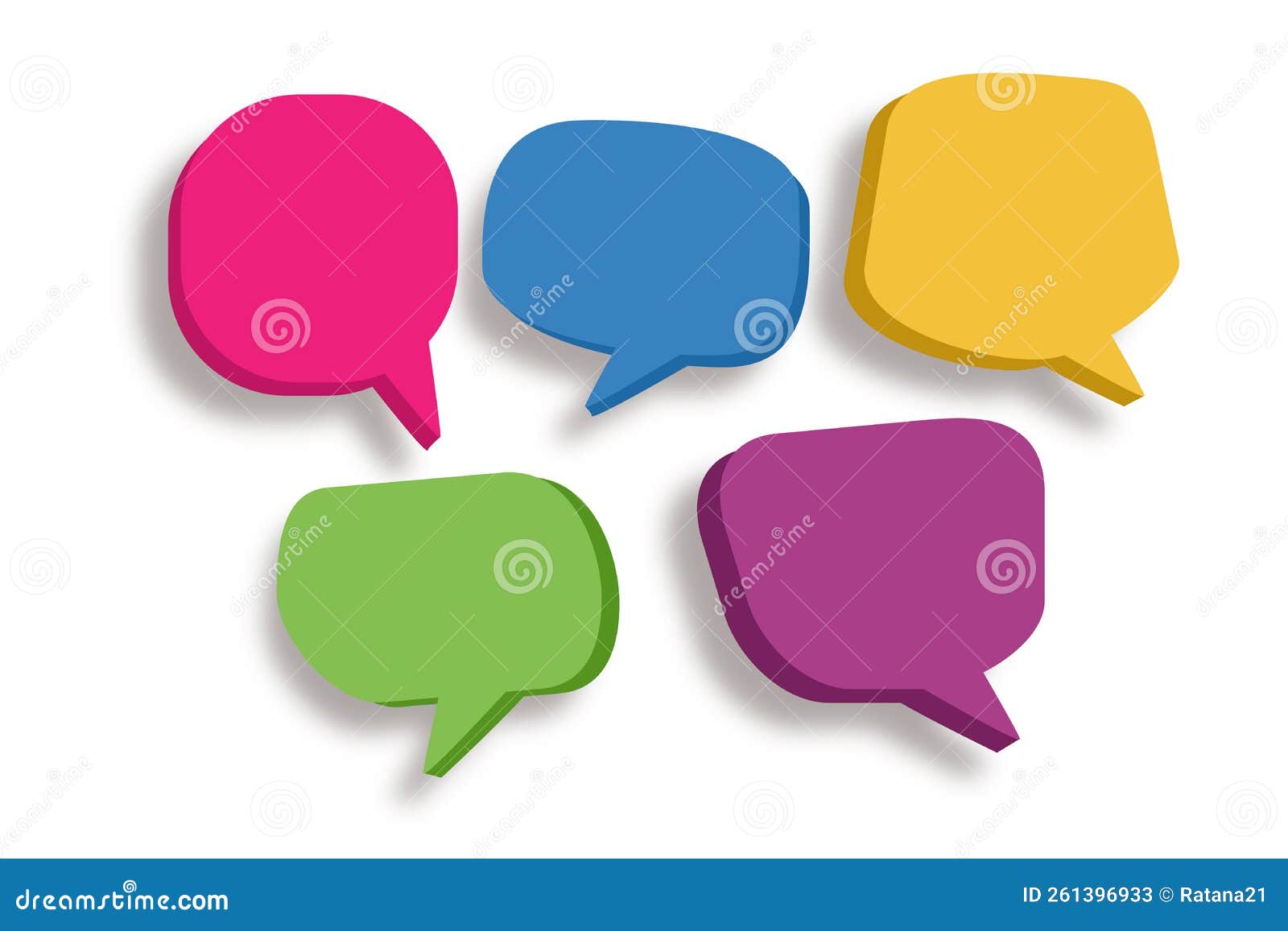 Group of Multi Color Speech Bubble Icon on White Background Stock ...