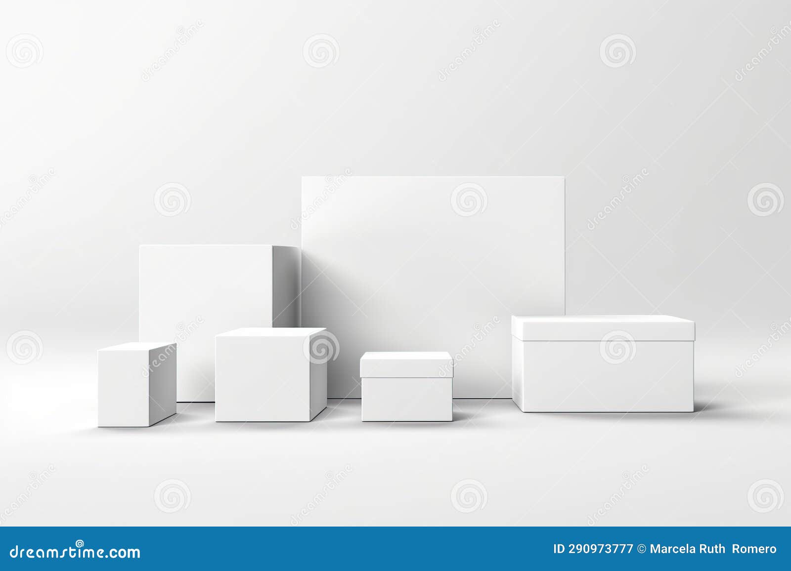 Group of Blank White Boxes. AI Generated Stock Illustration ...