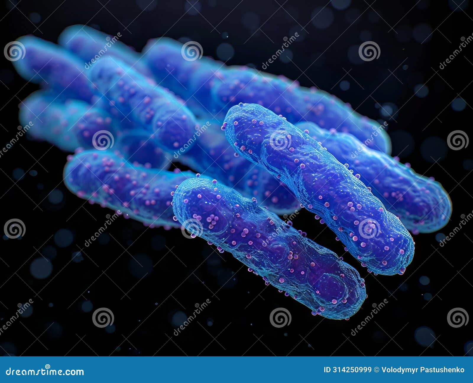 A Group of Blue Bacteria on a Black Background Stock Image - Image of ...