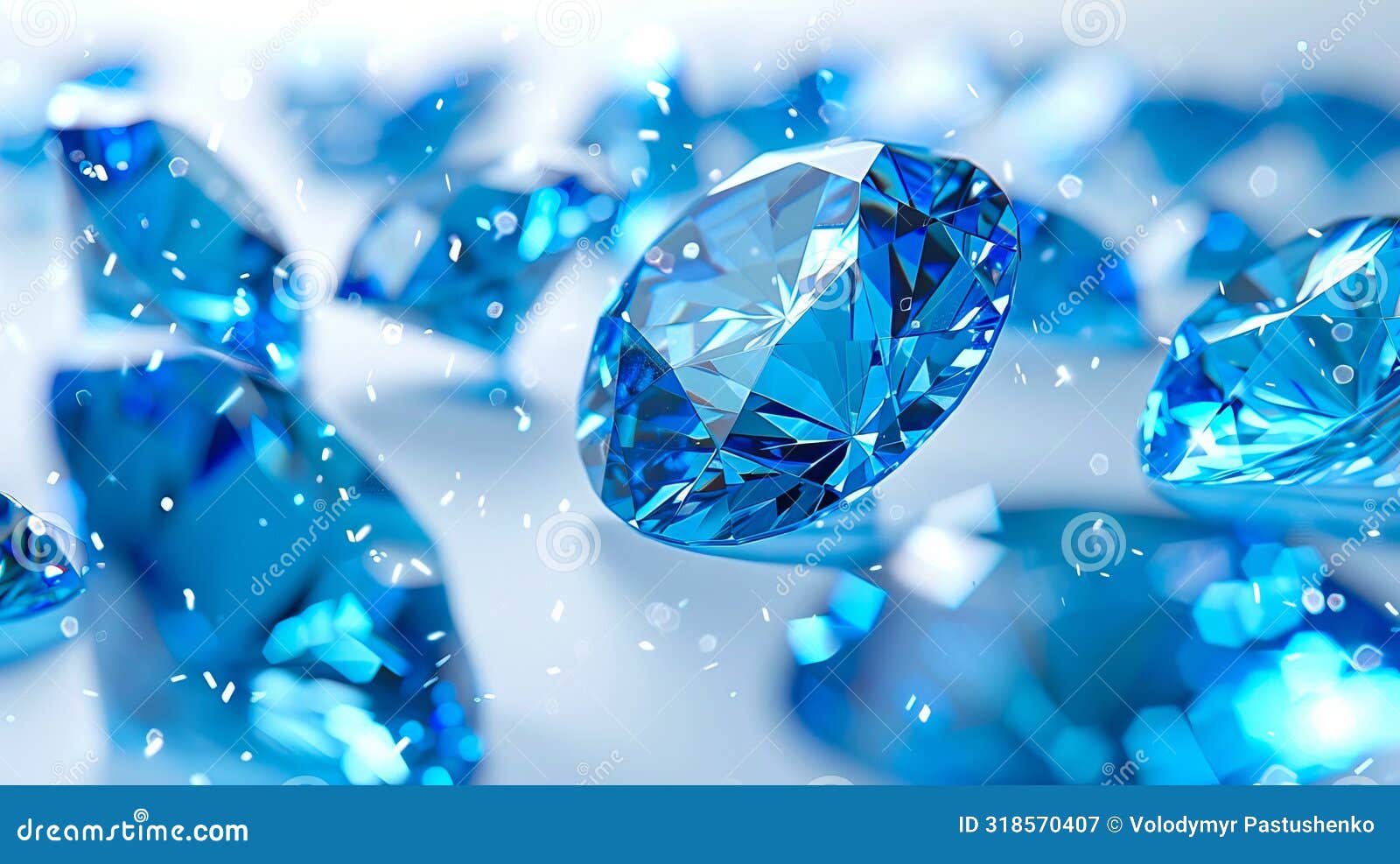 A Group of Blue Diamonds on a White Background Stock Image - Image of ...