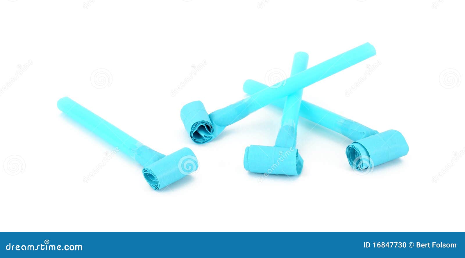 Group of Blue Party Blowers Stock Photo - Image of four, item: 16847730