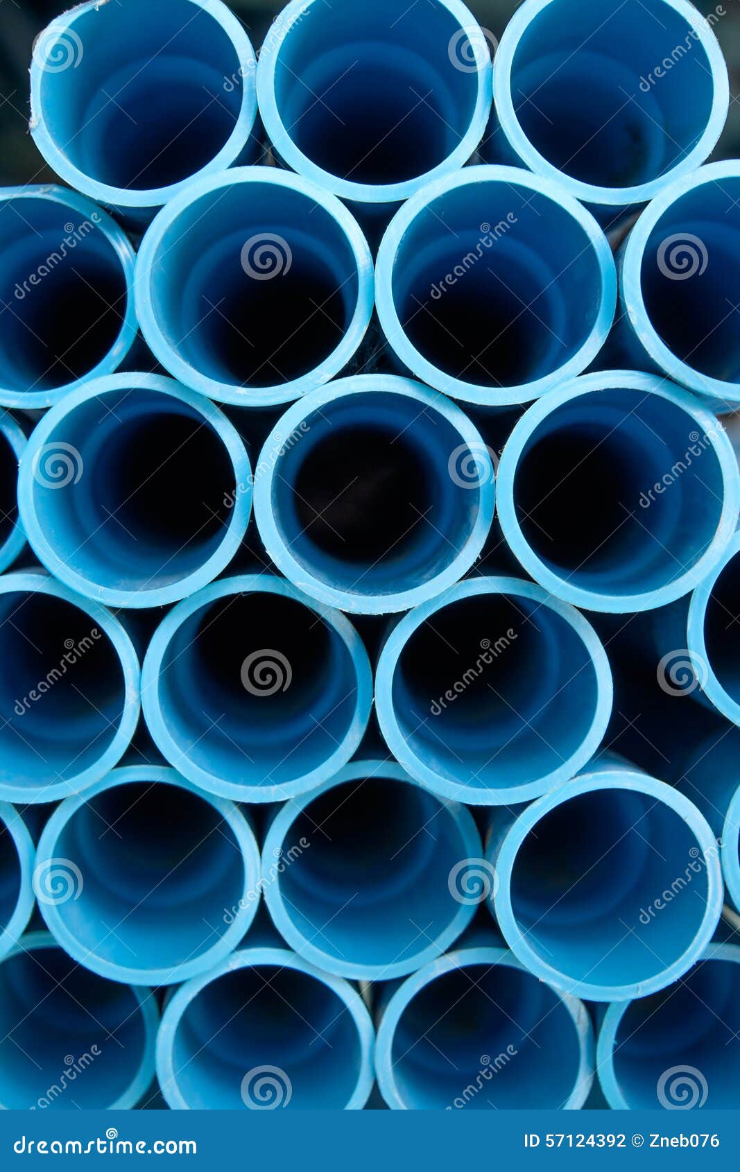 Group of blue pipe pvc stock photo. Image of construction - 57124392