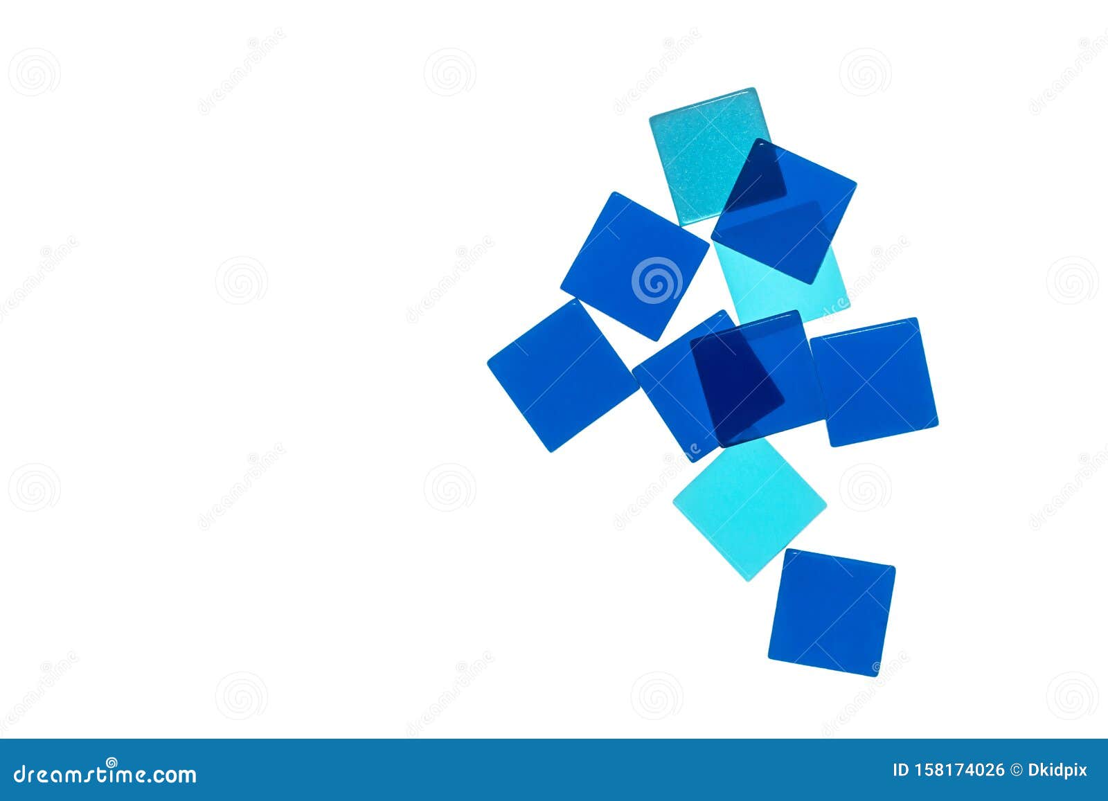 Blue Square Isolated Over White Stock Photo - Image of colored ...