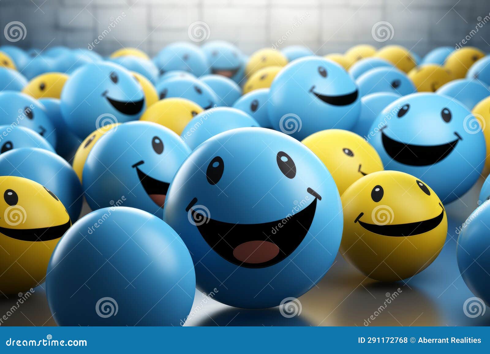 A Group of Blue and Yellow Smiley Faces Stock Illustration ...
