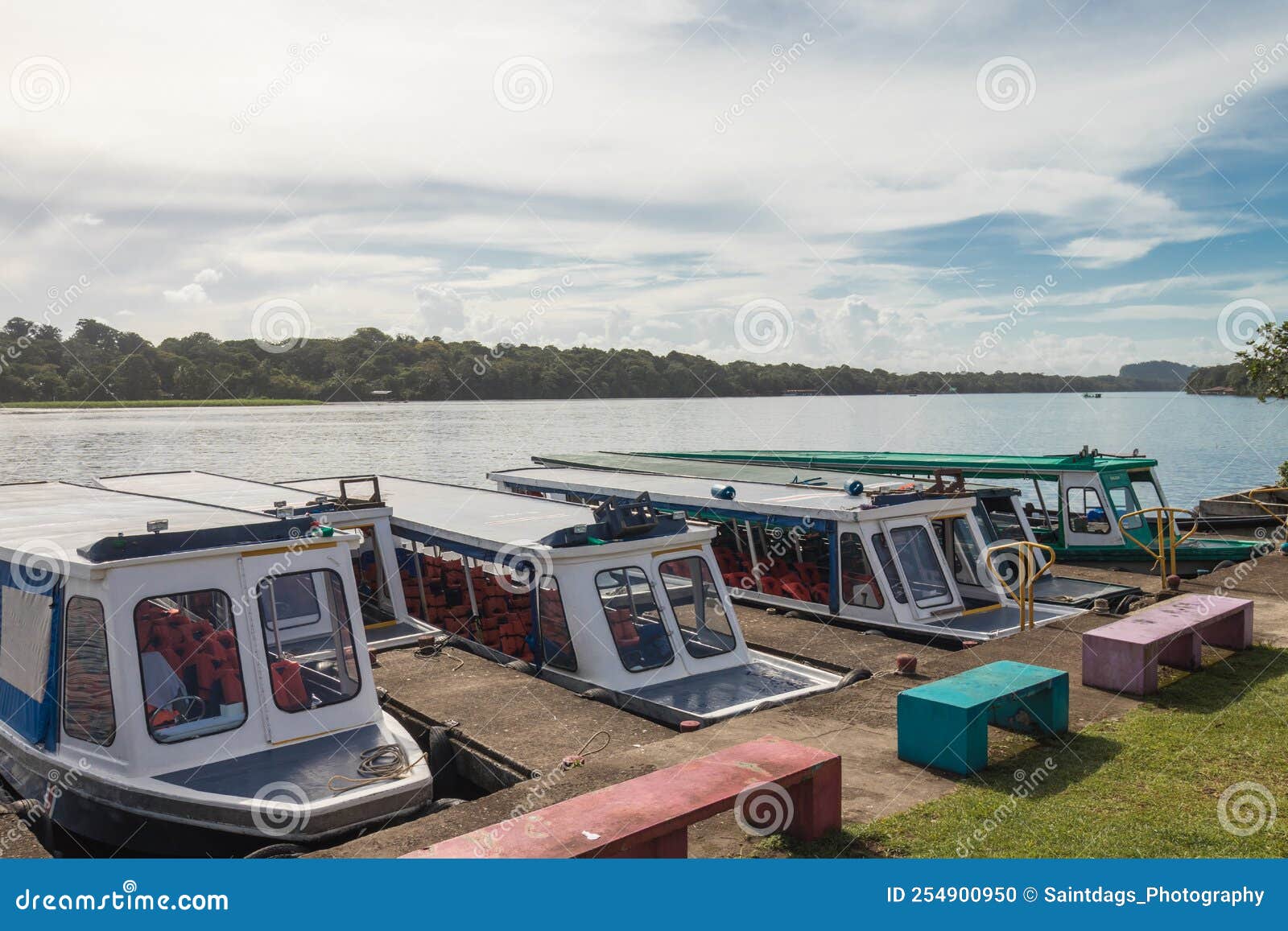 Group of Boats on the Shore of a Dock in the Channel in the Caribbean ...