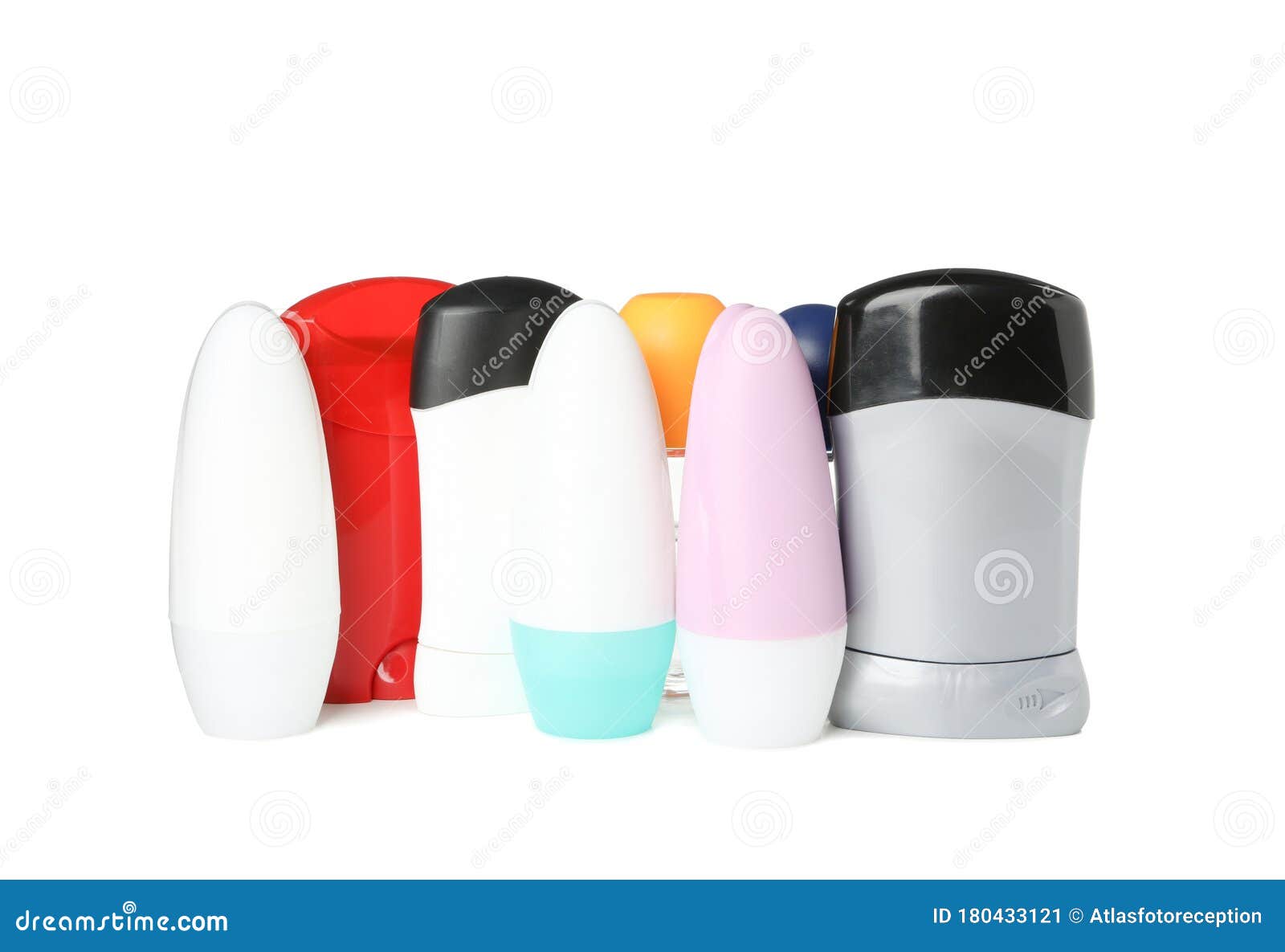 Group of Body Deodorants Isolated on Background Stock Image - Image of ...