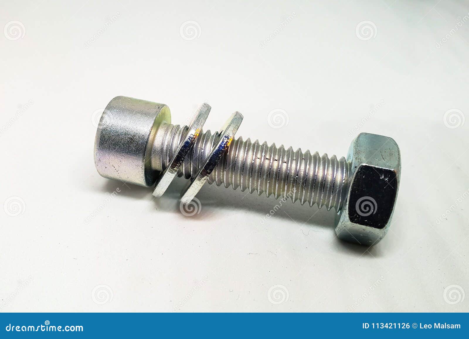 Group of Bolt and Nut on White Background Stock Photo - Image of ...