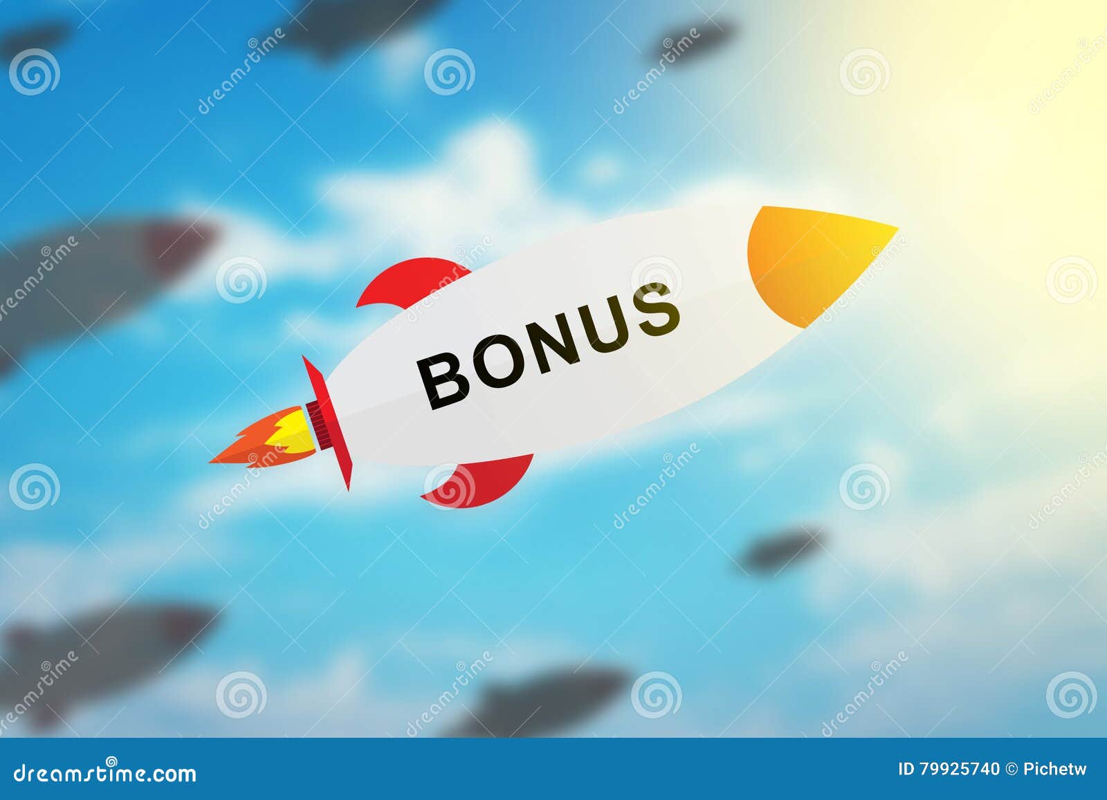Group of Bonus Flat Design Rocket Stock Illustration - Illustration of ...