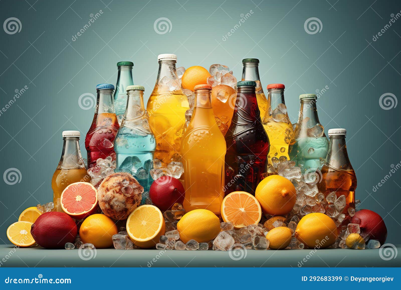 Group of Bottles Filled with Different Types of Drinks Stock ...