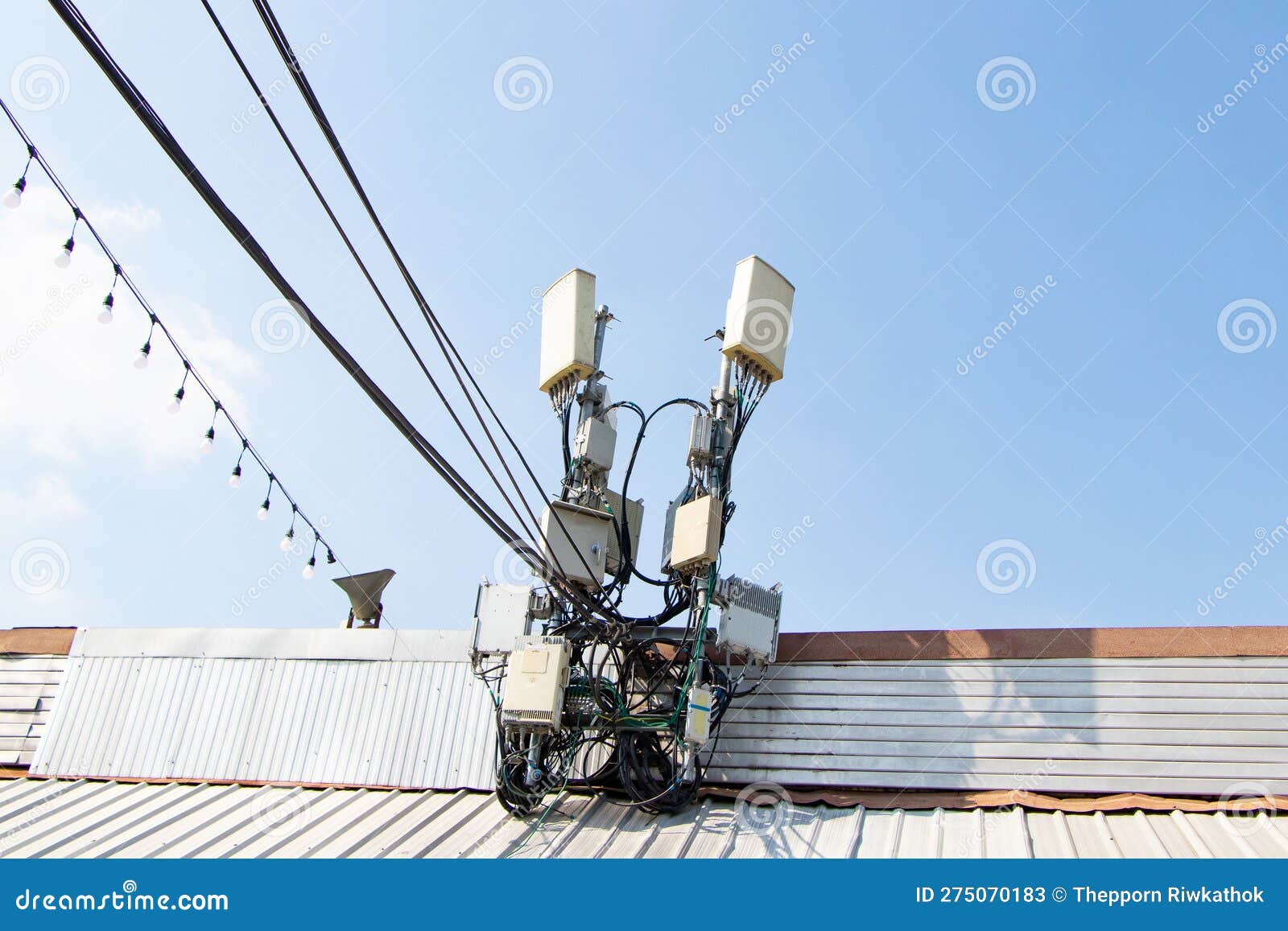 Group Box Communication Tower Telephone Pole Wireless Technology Signal ...