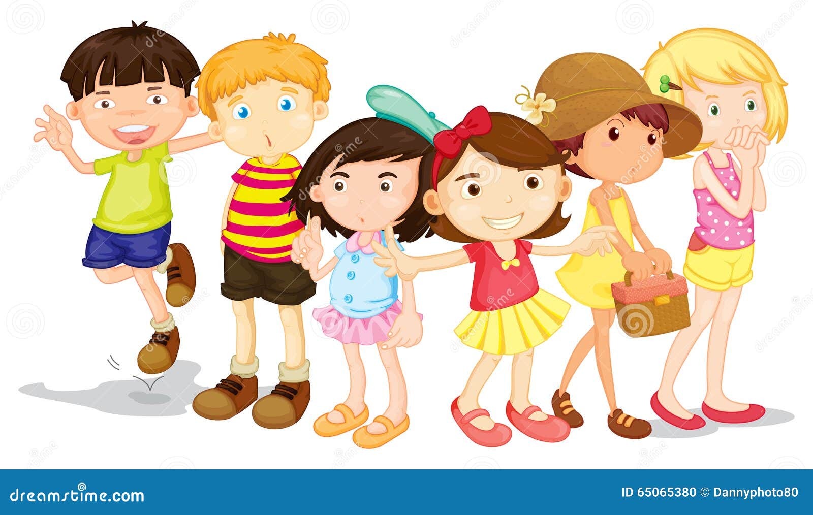 Group of boys and girls stock vector. Illustration of pupil - 65065380