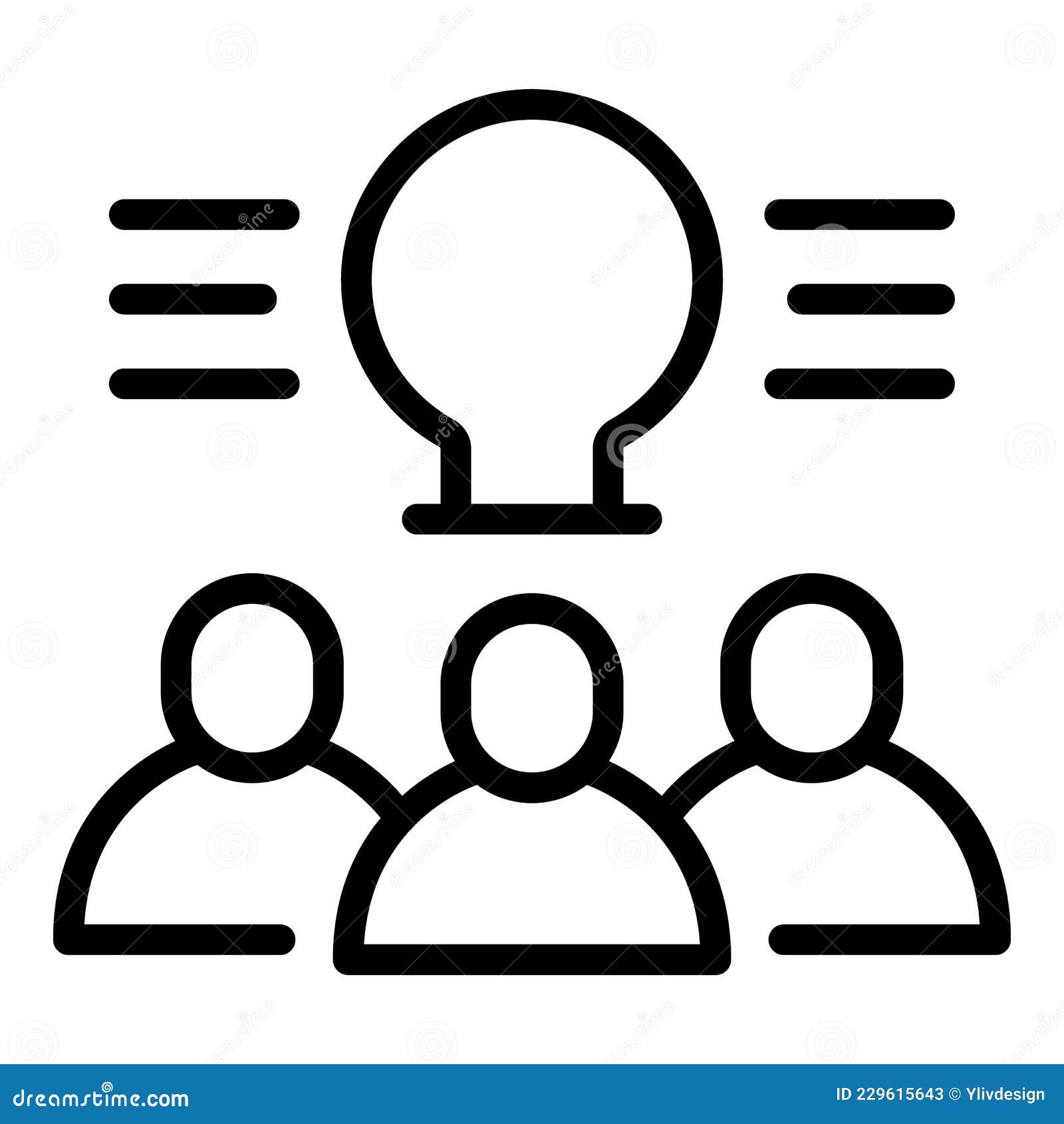 Group Brainstorming Icon Outline Vector. People Team Stock Vector ...